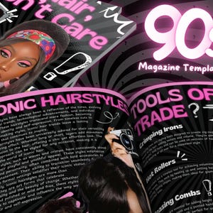 The Looks Book 90s Inspired Magazine Template, Custom Magazine Template ...