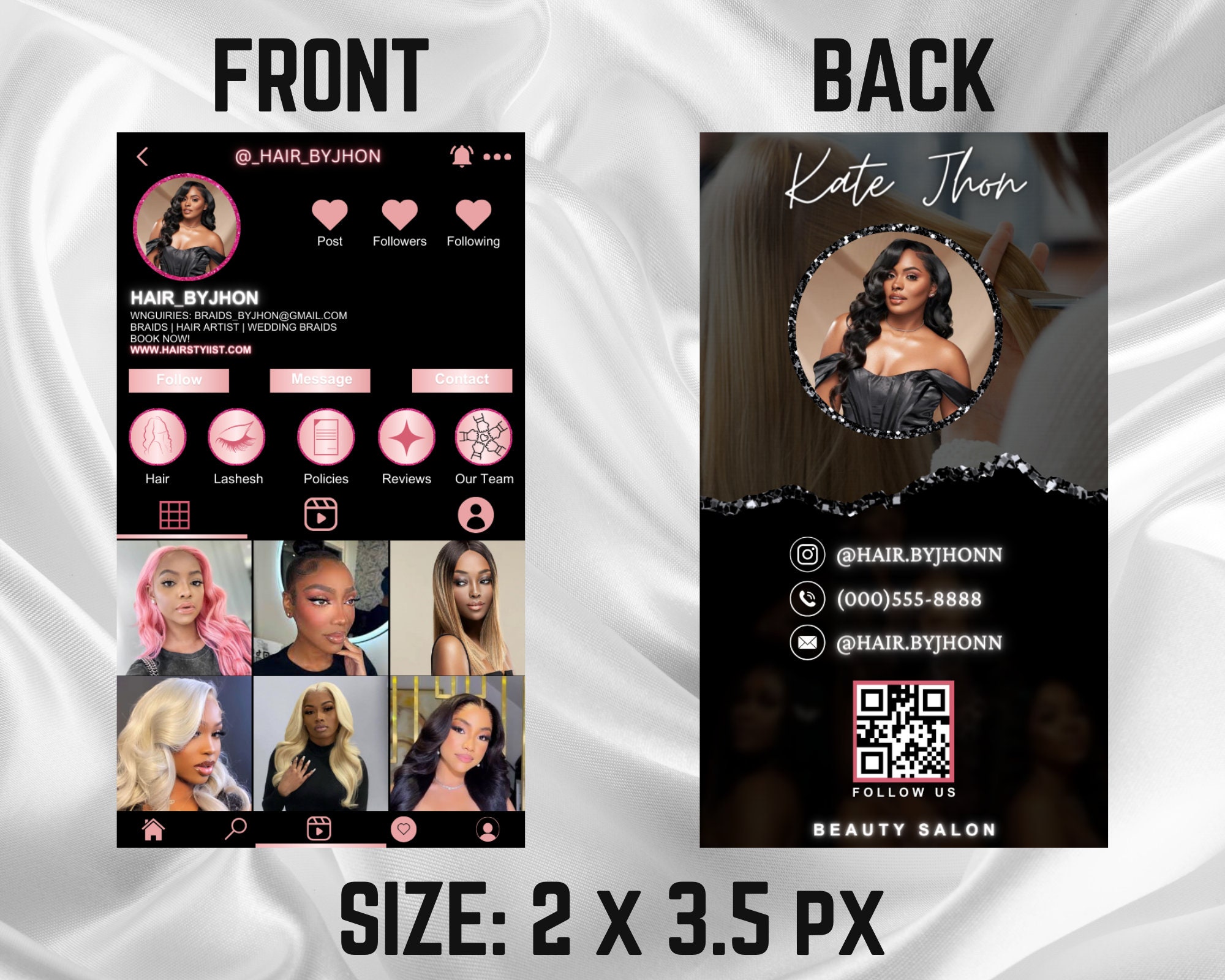 Instagram Business Card, IG Business Card, DIY Canva Business Card ...