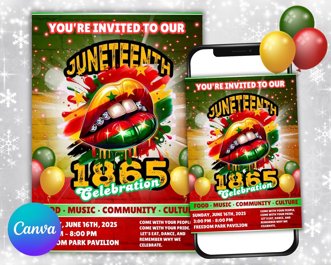 Juneteenth Party Animated Invite, Juneteenth Invites, Editable ...