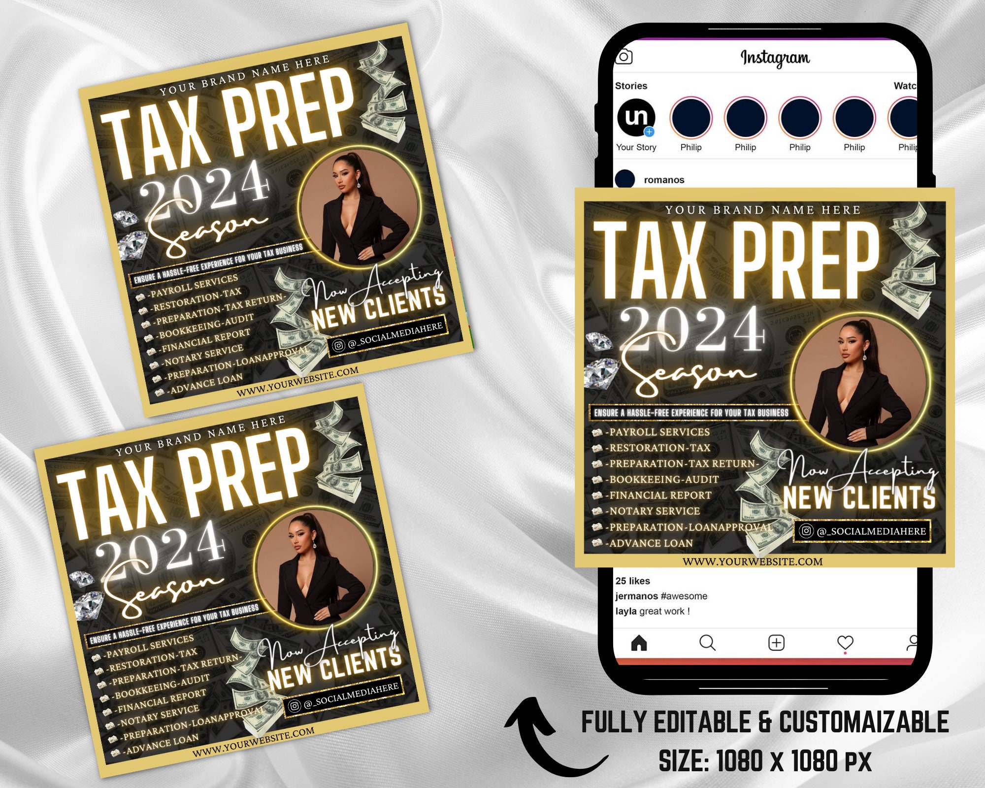 Tax Prep Bundle, Tax Prep Flyer, Tax Prep Instagram, Tax Flyer Template ...