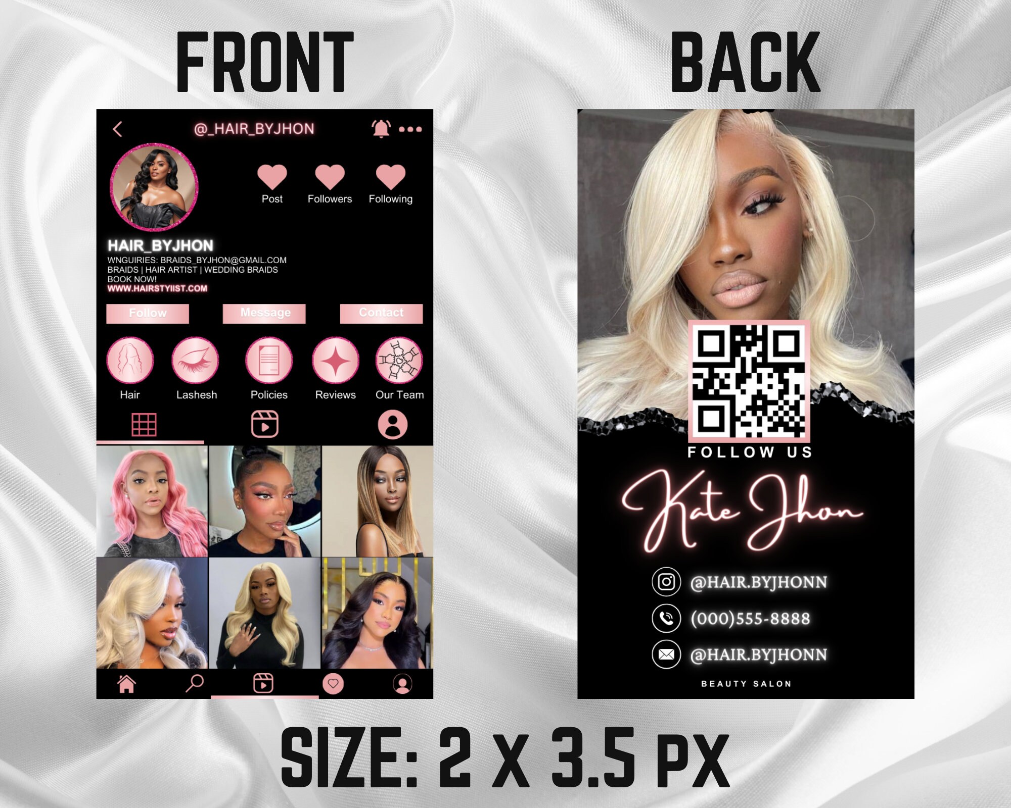 Instagram Business Card, IG Business Card, DIY Canva Business Card ...
