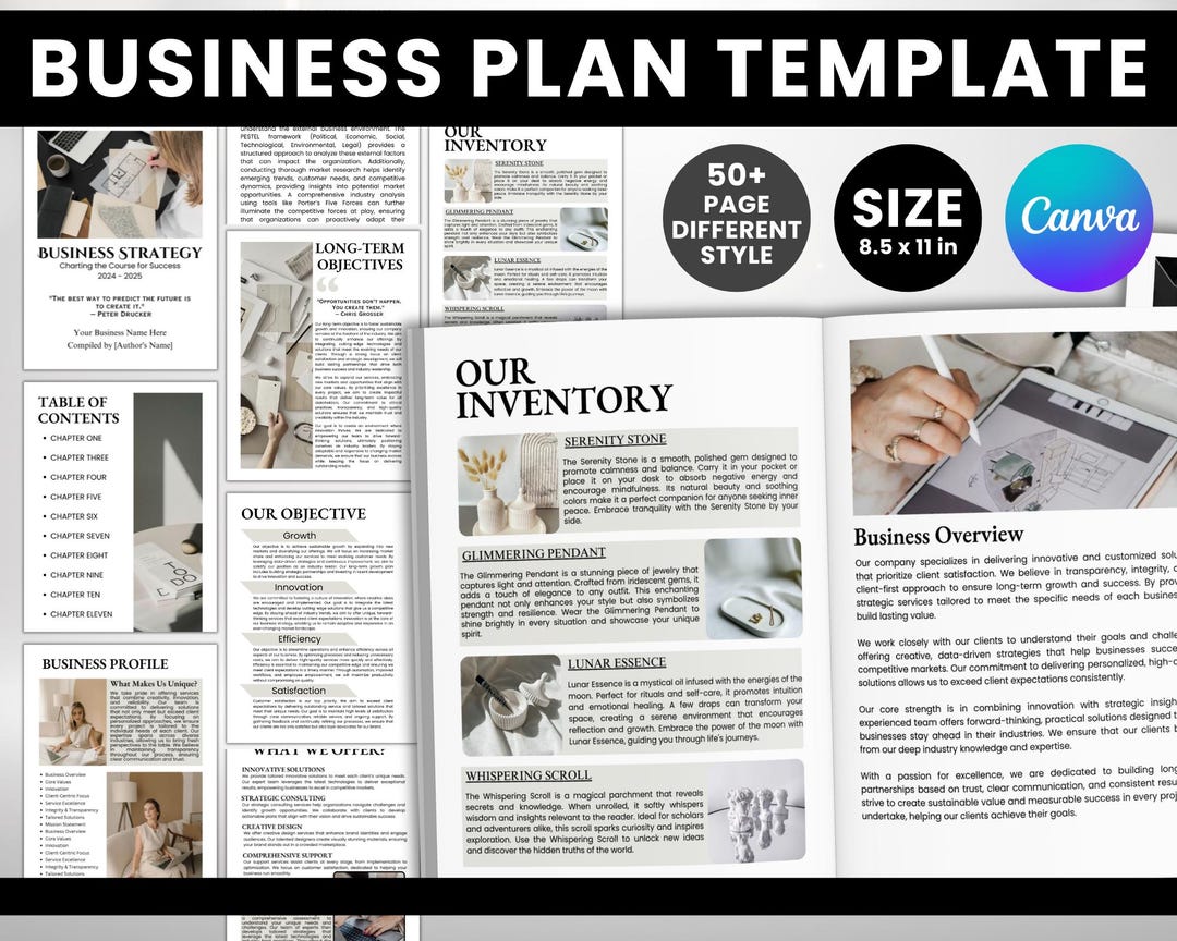 Business Plan Template Printable | Small Business Planner | Minimal ...