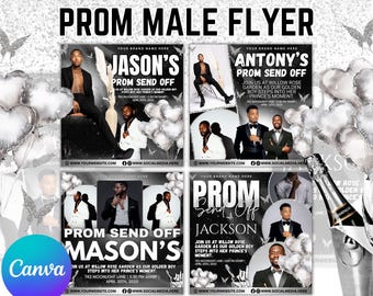 Red Prom Send off Flyer, DIY Prom Flyer, Prom Canva Template, Prom Send ...