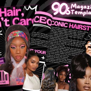 The Looks Book 90s Inspired Magazine Template, Custom Magazine Template ...