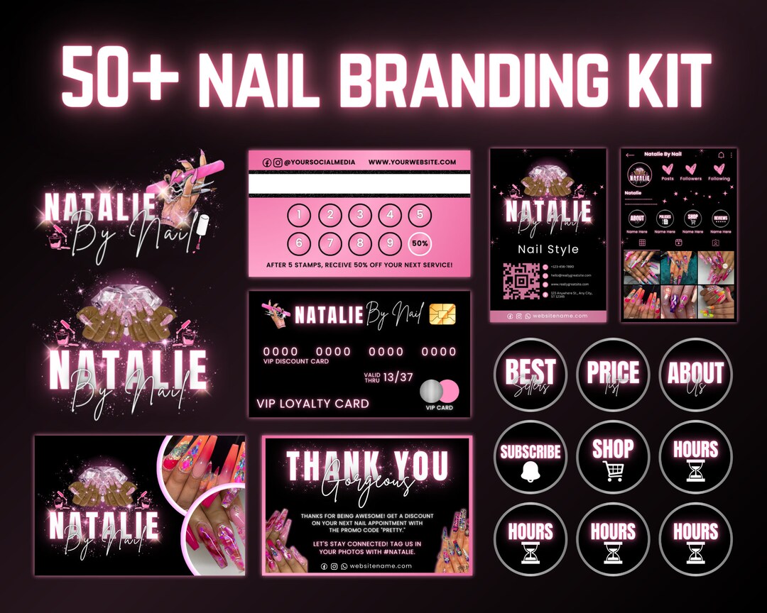 50+ Nail Tech Branding Kit, Nail Tech Instagram Template, Nail Business ...