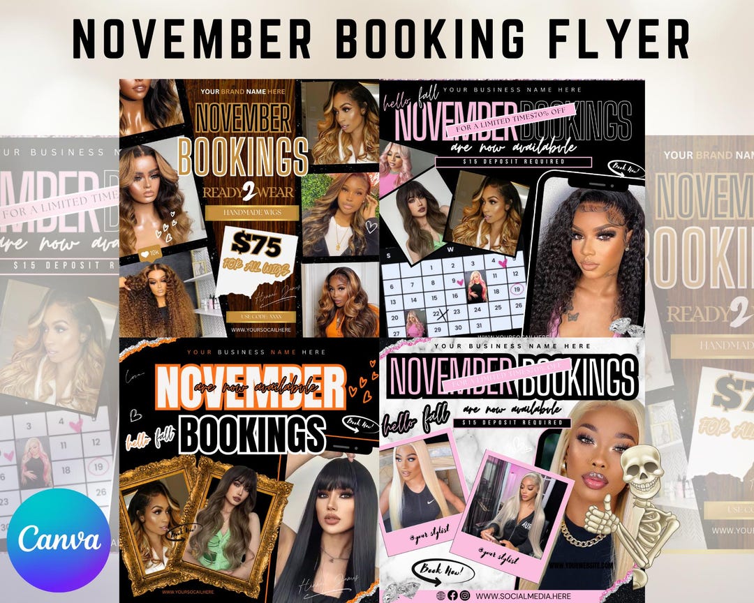November Booking Flyer, November Books Are Open, November Booking ...