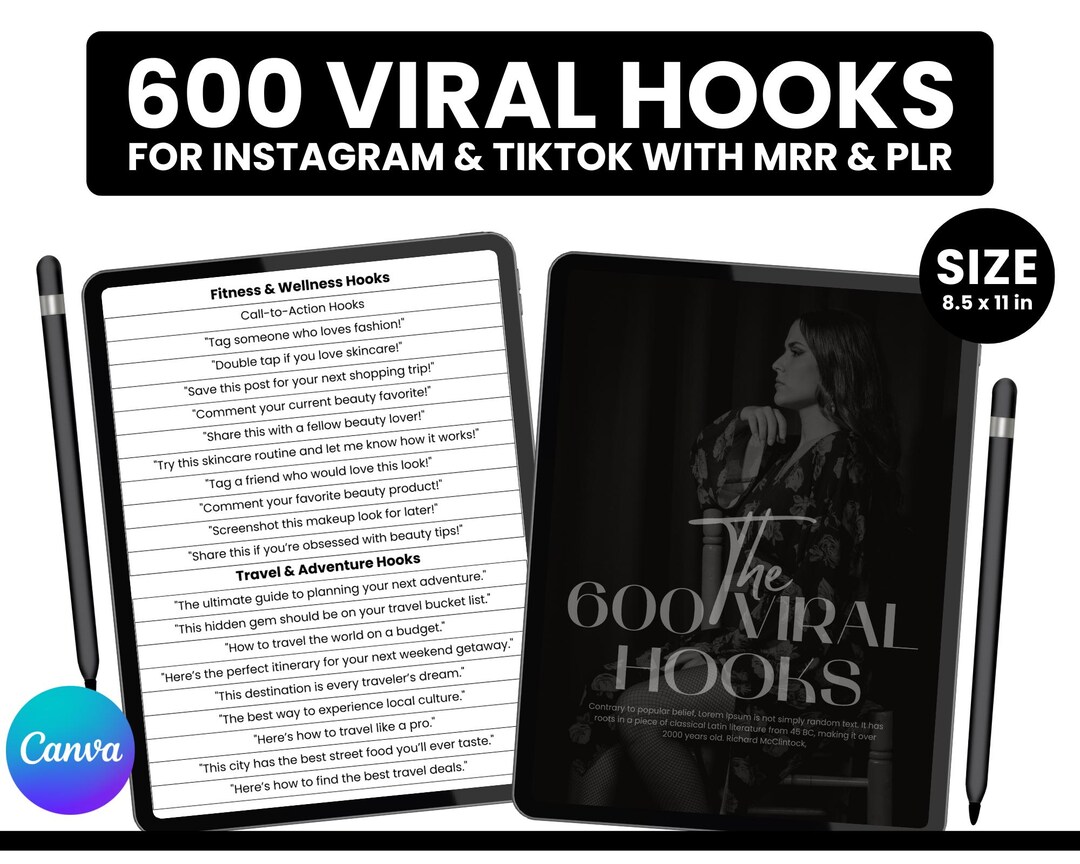 600 Viral Hooks for Instagram Reels & Tiktok Videos, With Master Resell ...