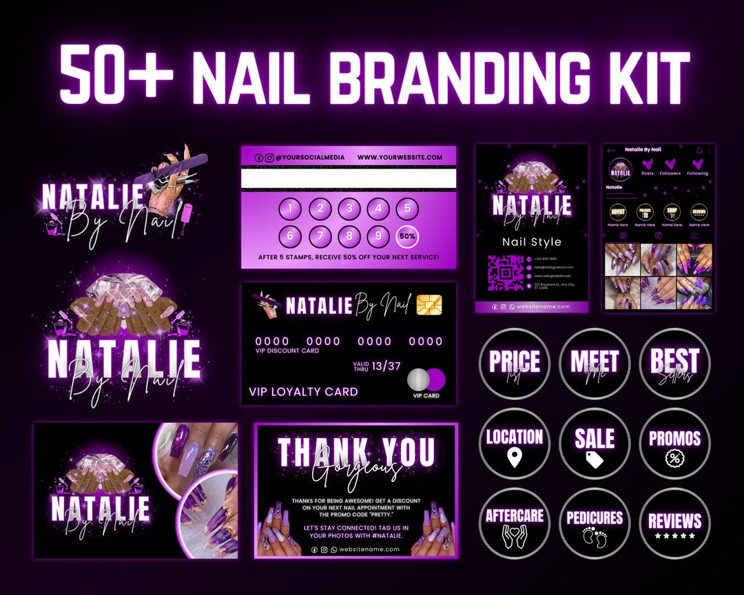 50+ Nail Branding Kit, Nail Tech Branding Kit, Nail Business, Nail ...