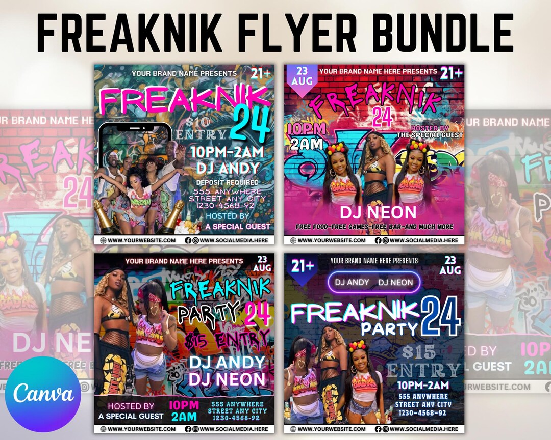 Freaknik Party Flyer, 90s Cookout Flyer, Nightclub Flyer, Pool Mansion ...