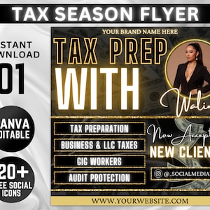 Tax Prep Bundle, Tax Prep Flyer, Tax Prep Instagram, Tax Flyer Template ...
