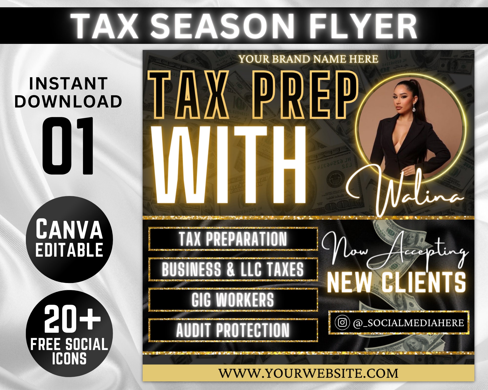 Tax Prep Bundle, Tax Prep Flyer, Tax Prep Instagram, Tax Flyer Template ...