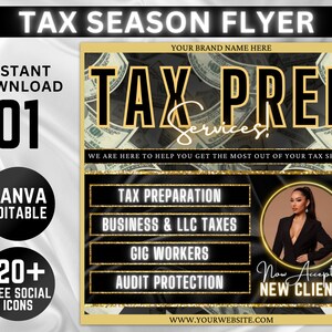 Tax Prep Bundle, Tax Prep Flyer, Tax Prep Instagram, Tax Flyer Template ...
