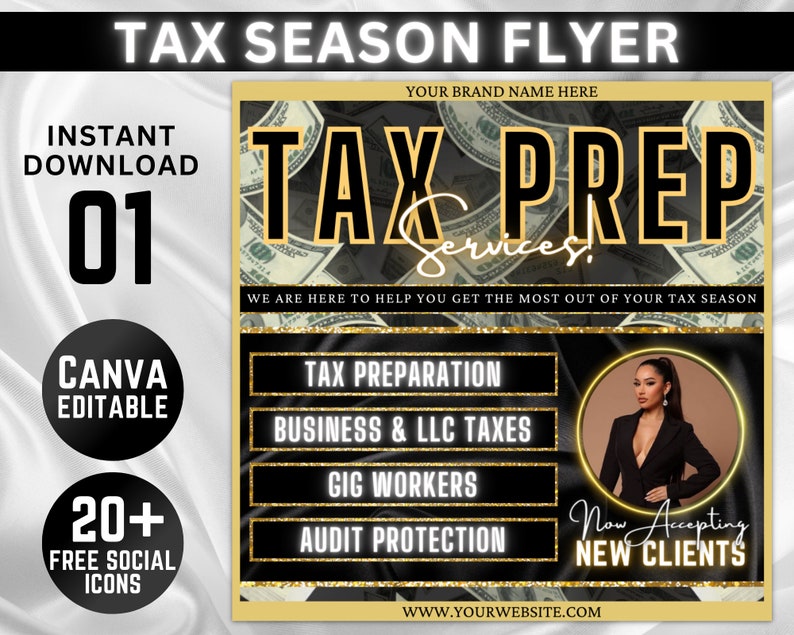 Tax Prep Bundle, Tax Prep Flyer, Tax Prep Instagram, Tax Flyer Template ...