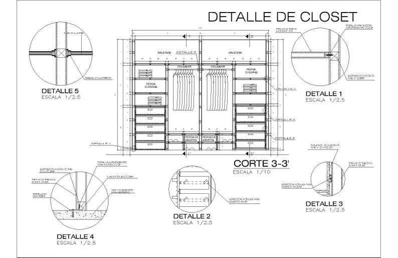 CLOSET DESIGN - AUTOCAD File With Closets Blocks (.dwg)- Floors ...
