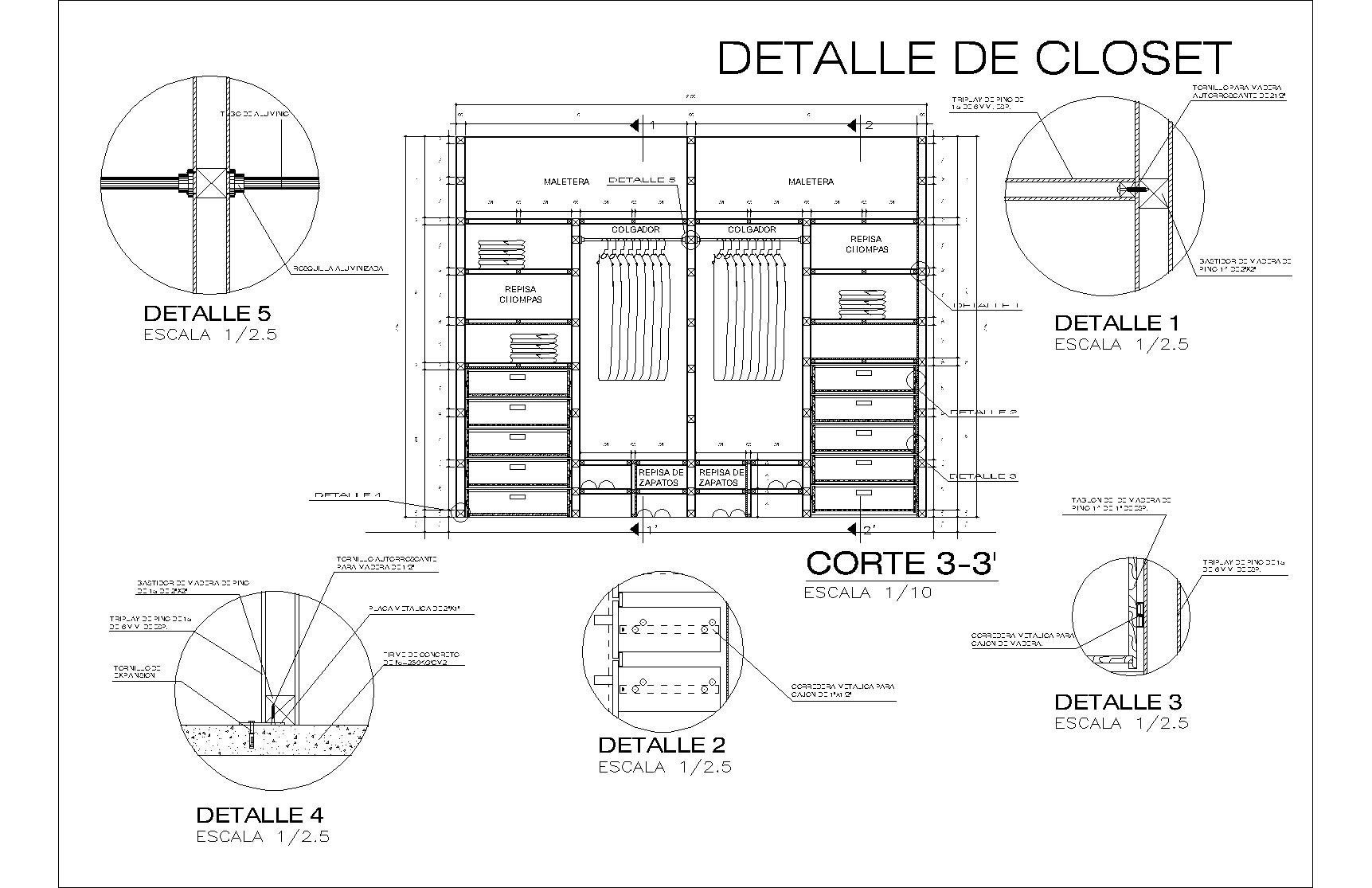 CLOSET DESIGN - AUTOCAD File With Closets Blocks (.dwg)- Floors ...