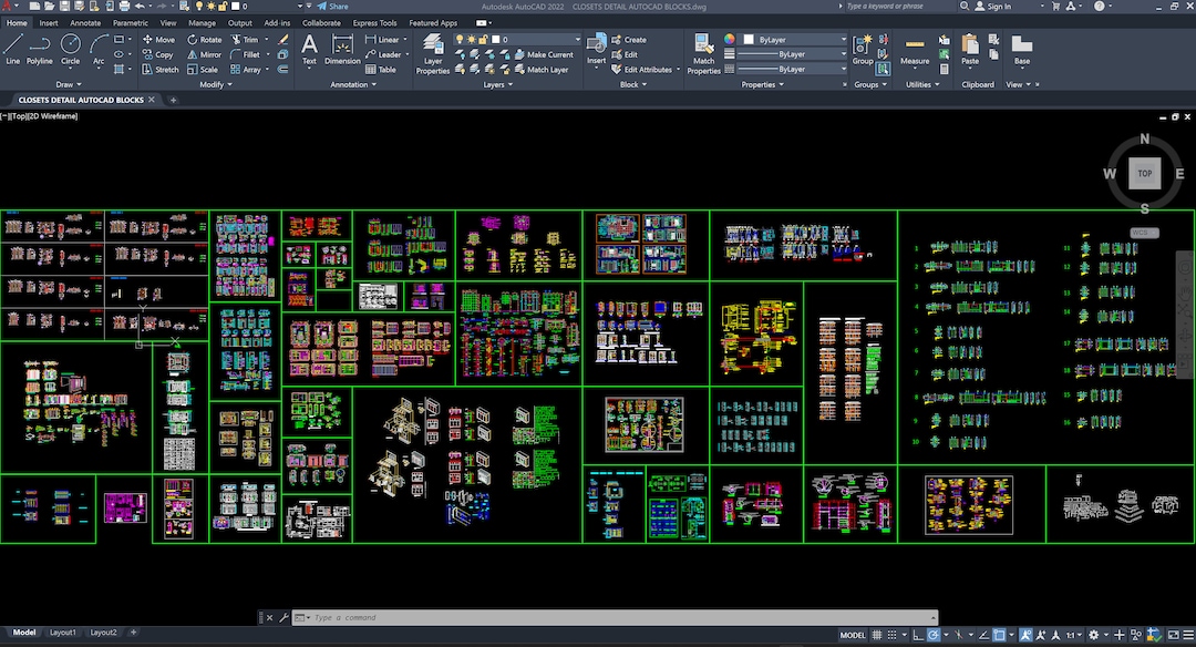 CLOSET DESIGN - AUTOCAD File With Closets Blocks (.dwg)- Floors ...
