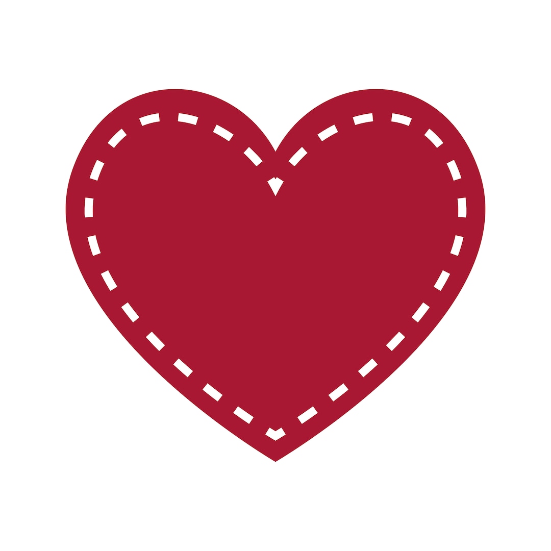 Heart Stitches Silhouette Doodle, Stickers, Decorations. Editable ...