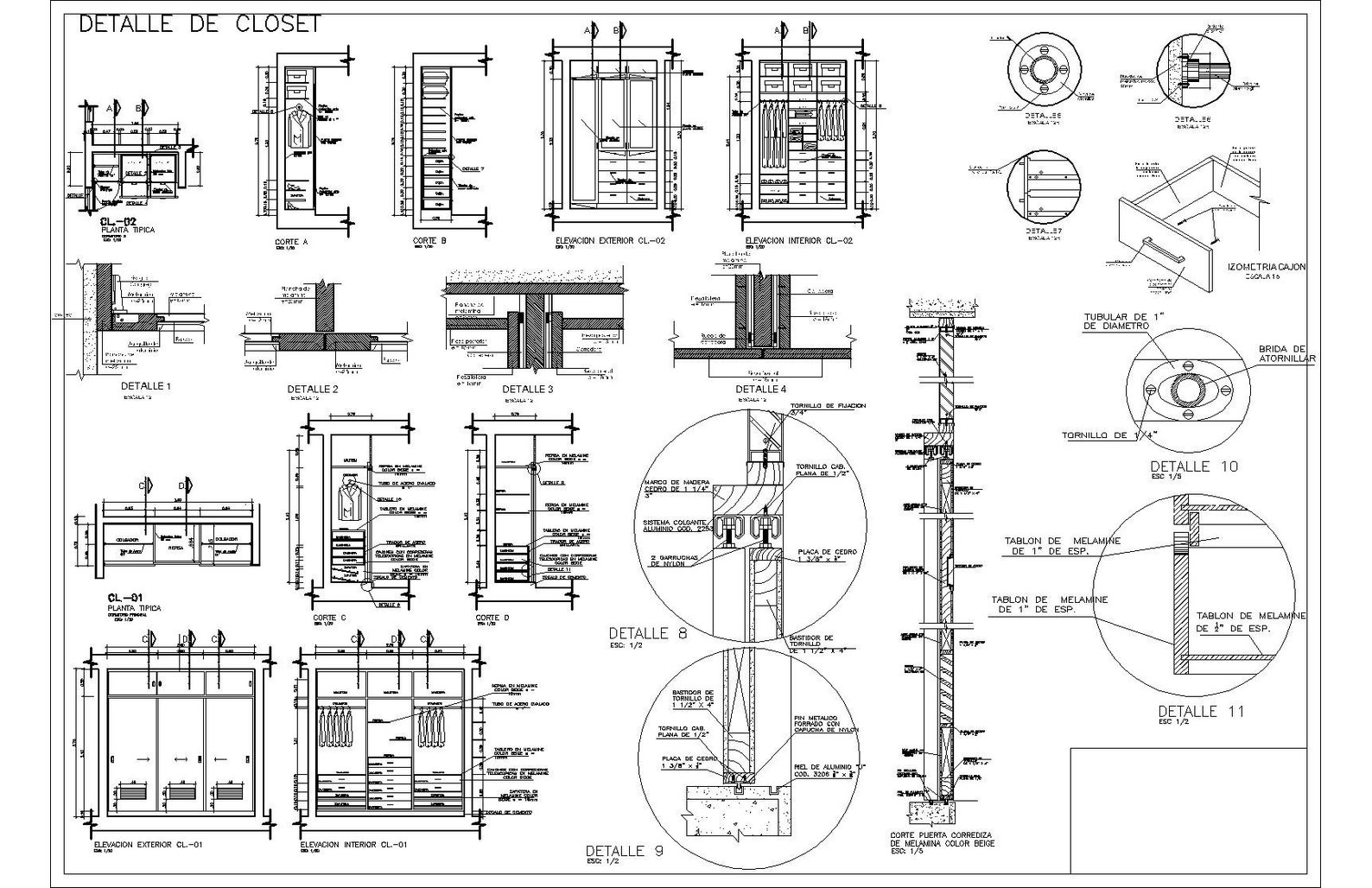 CLOSET DESIGN - AUTOCAD File With Closets Blocks (.dwg)- Floors ...