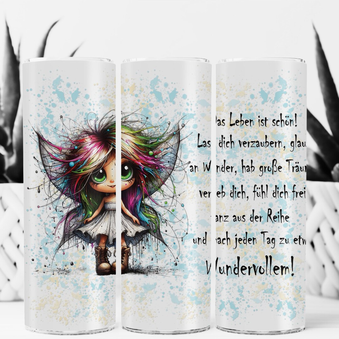 Sublimation File Tumbler Mug Template With German Saying "life is ...