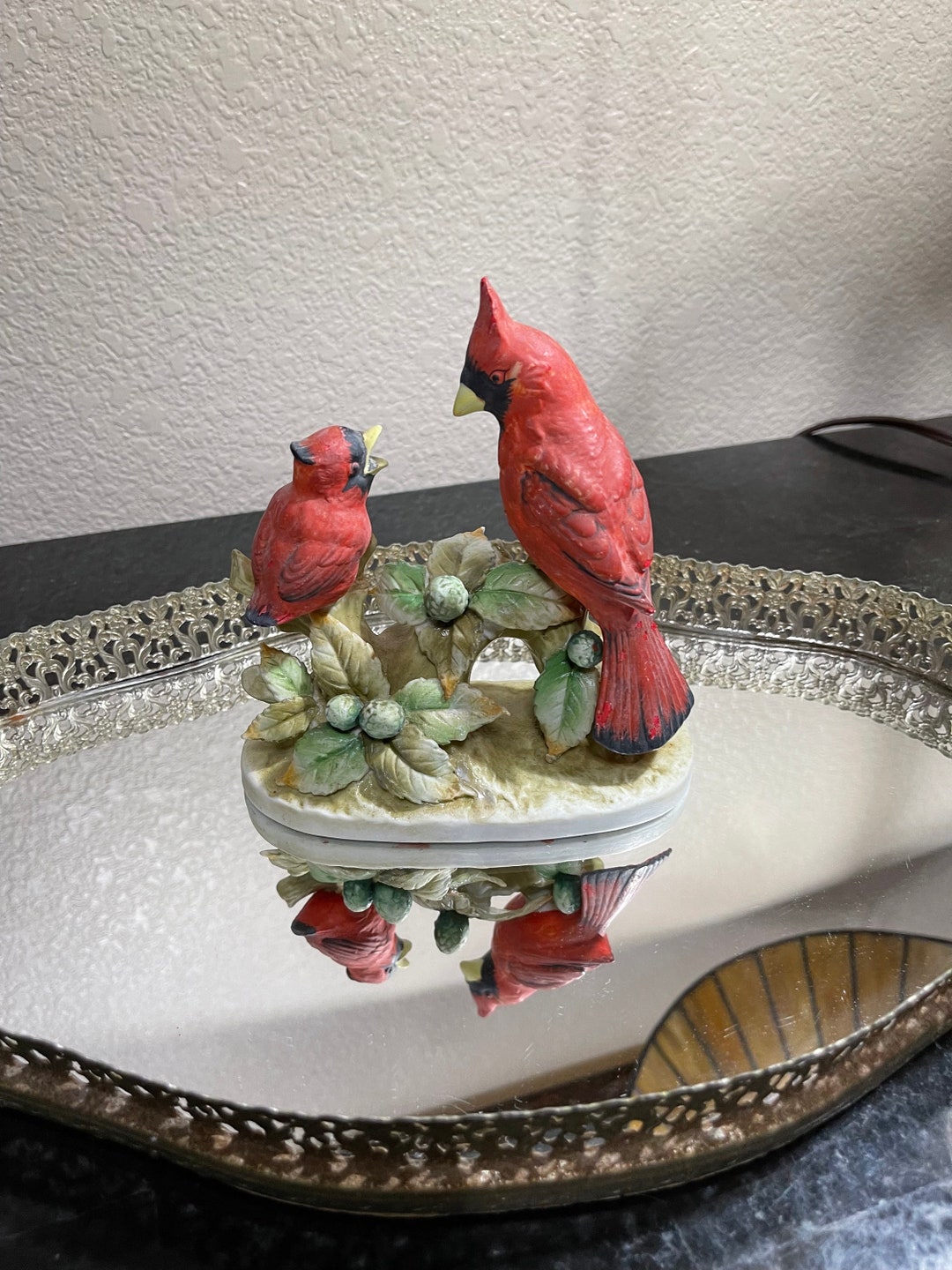 Vintage Wales Ceramics Cardinal Birds Figurine Hand Painted - Etsy