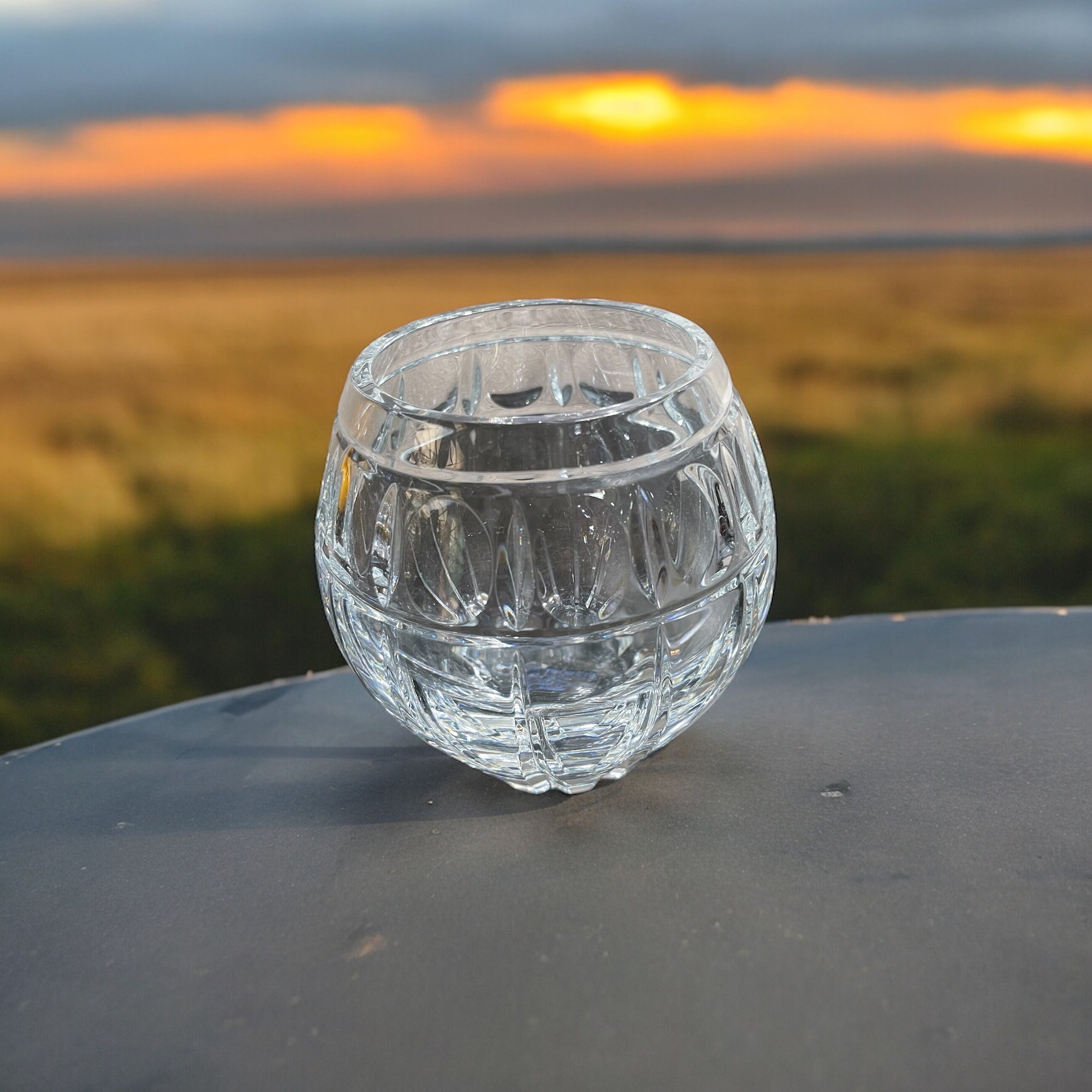 Royal Limited Crystal Rose Bowl Vase, 24% Lead Crystal, Hand Cut ...