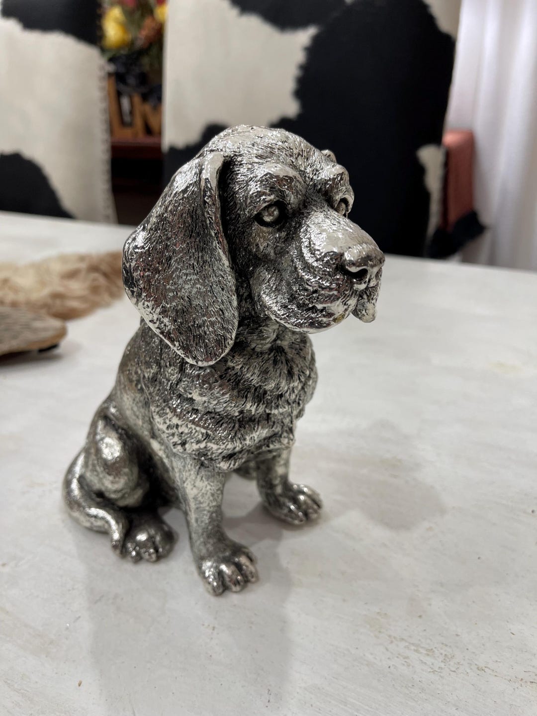 Vintage Silver Dog Statue Labrador - Etsy