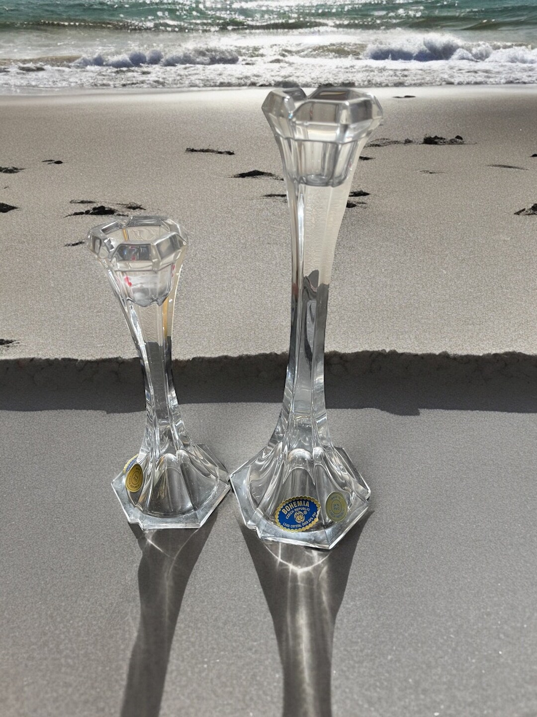 Bohemia Candlesticks Lead Candle Holder Crystal Set of 2 - Etsy