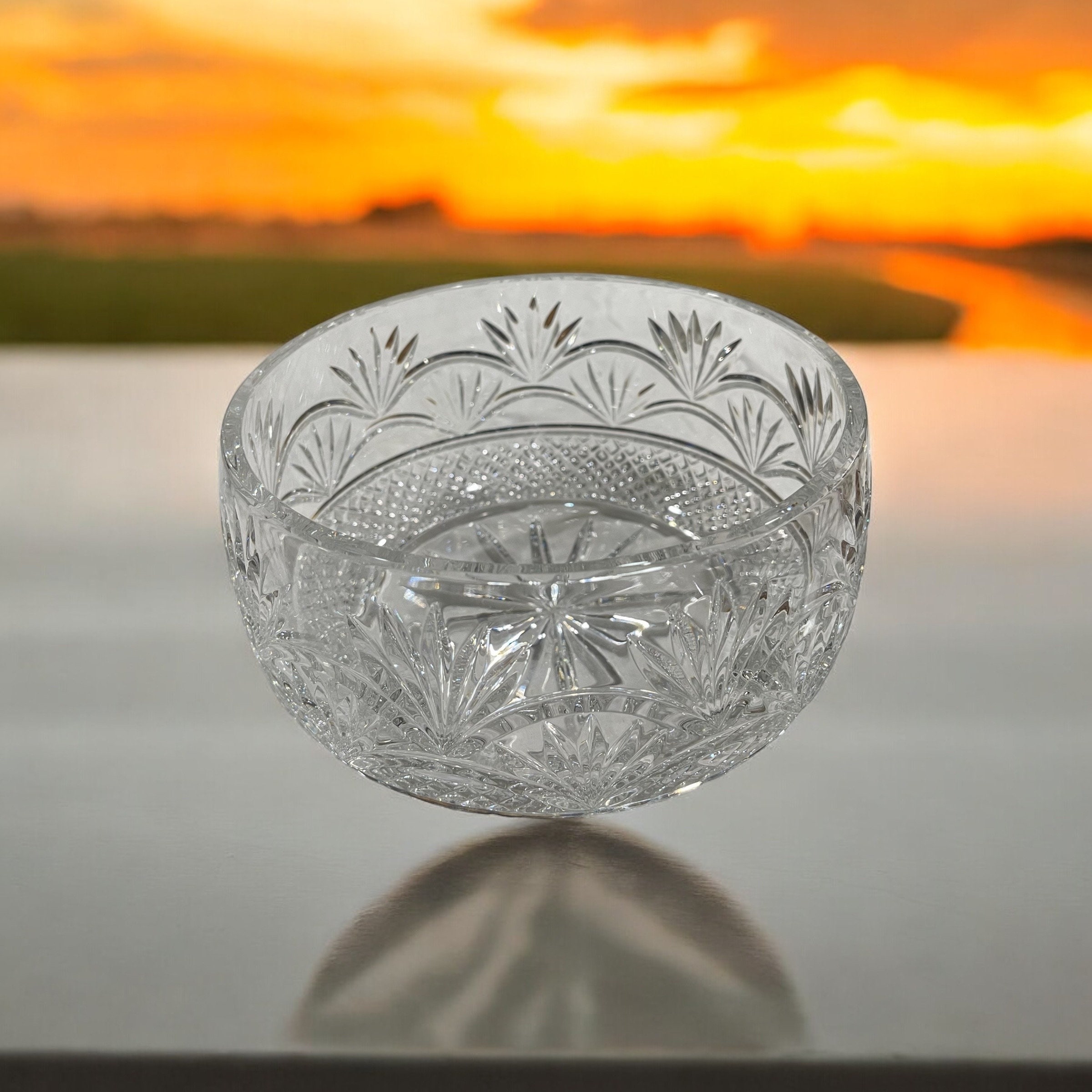 Lead Crystal Salad Bowl . 9 Inches Wide by 4 1/2 Tall - Etsy