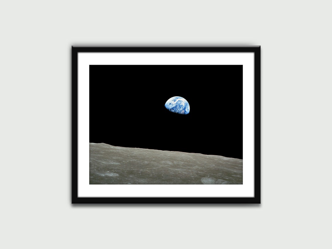 Earth Rise Apollo 8 (1968), Vintage Print, Wall Art Print, Wall Decor ...
