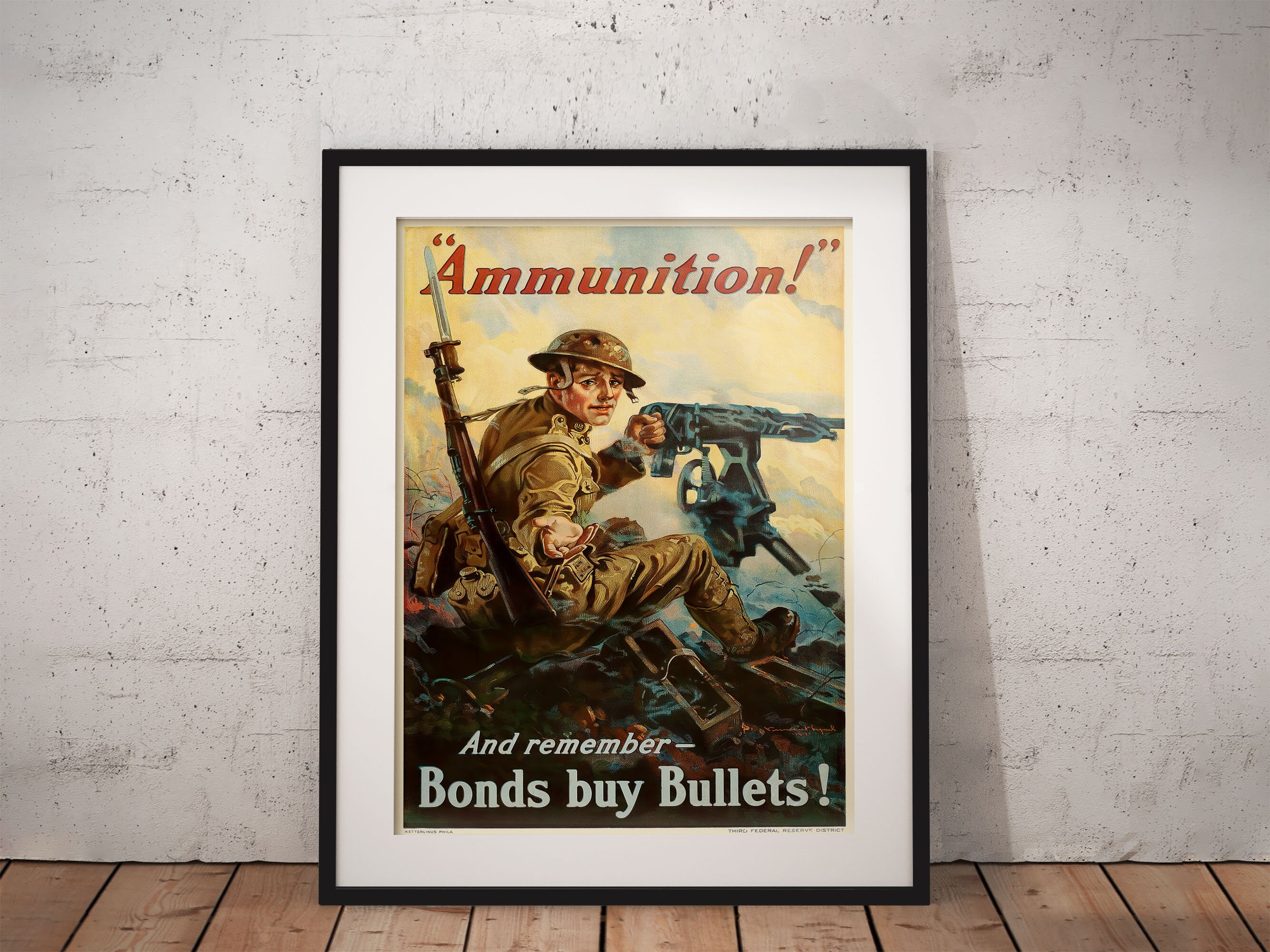World War I Propaganda, Ammunition 1918, Vintage Propaganda Poster ...