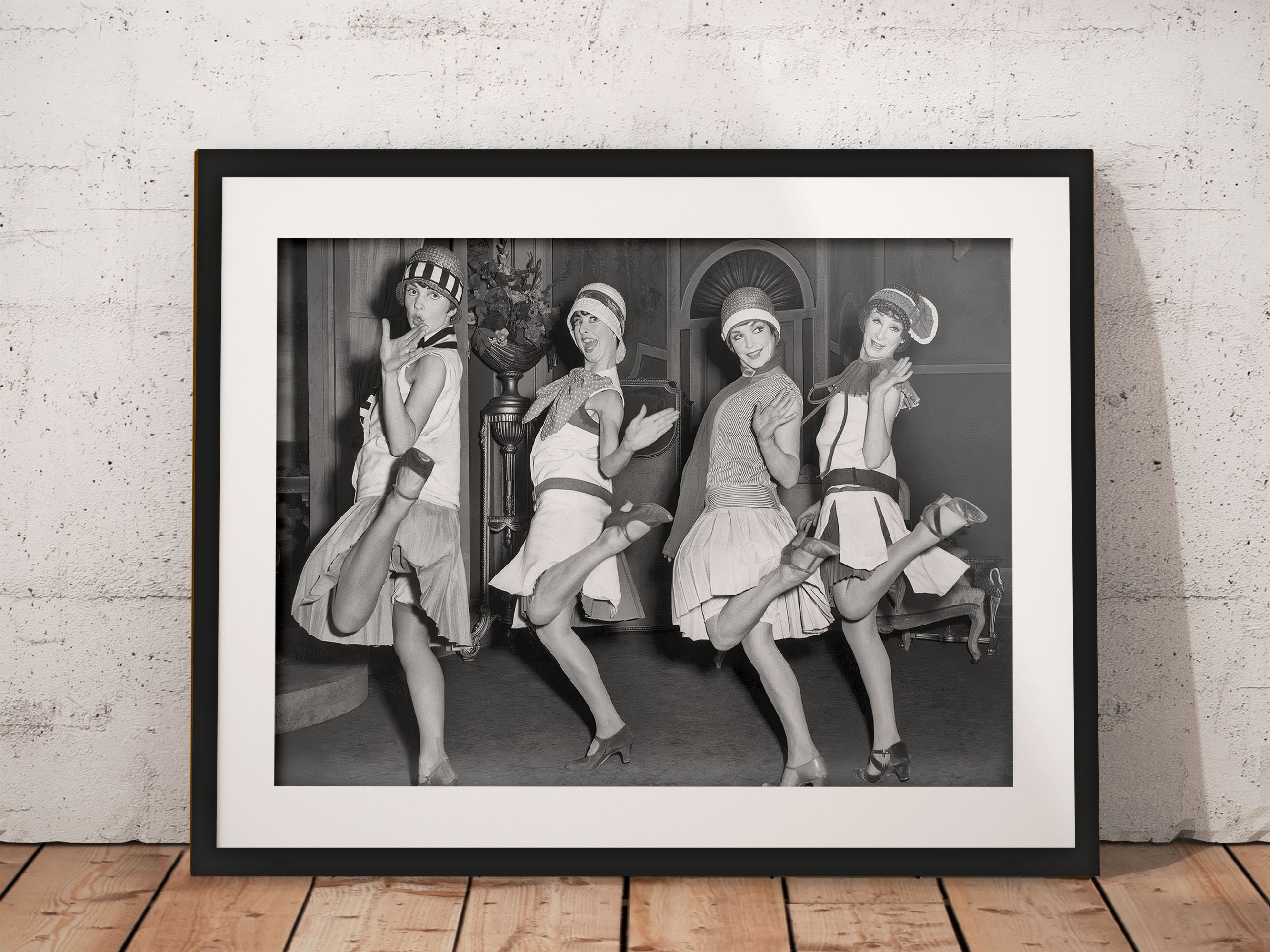 Four Flapper Girls Doing the Charleston Dance, Vintage Print, Wall Art ...