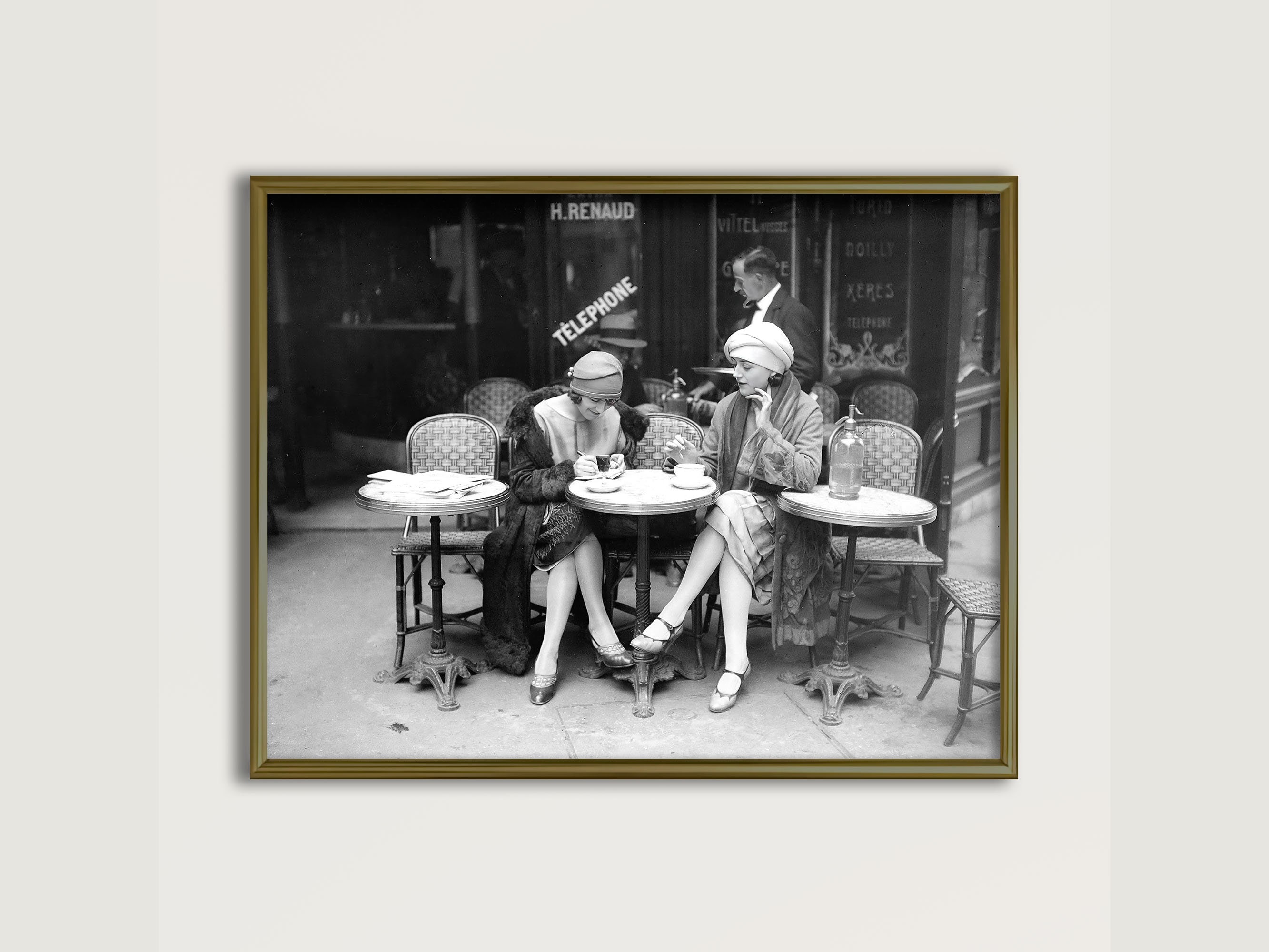 Girls at Paris Cafe 1920s, Vintage Print, Wall Art Print, Wall Decor ...