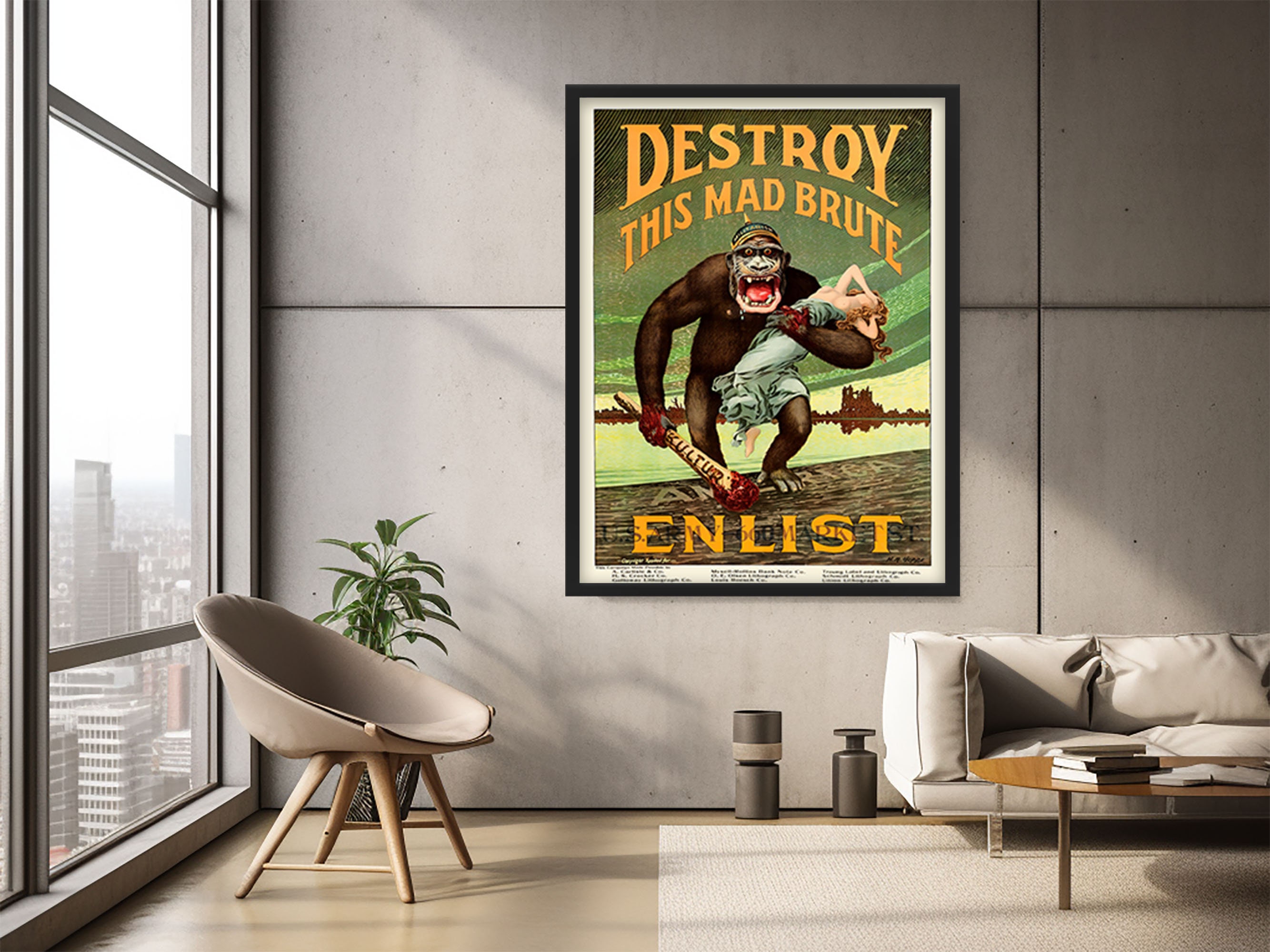World War I Destroy This Mad Brute Vintage Propaganda Poster - Etsy