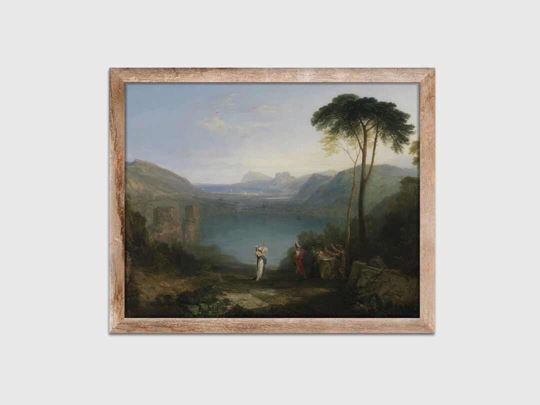 Lake Avernus Aeneas and Cumaean Sybil by William Turner, Vintage ...