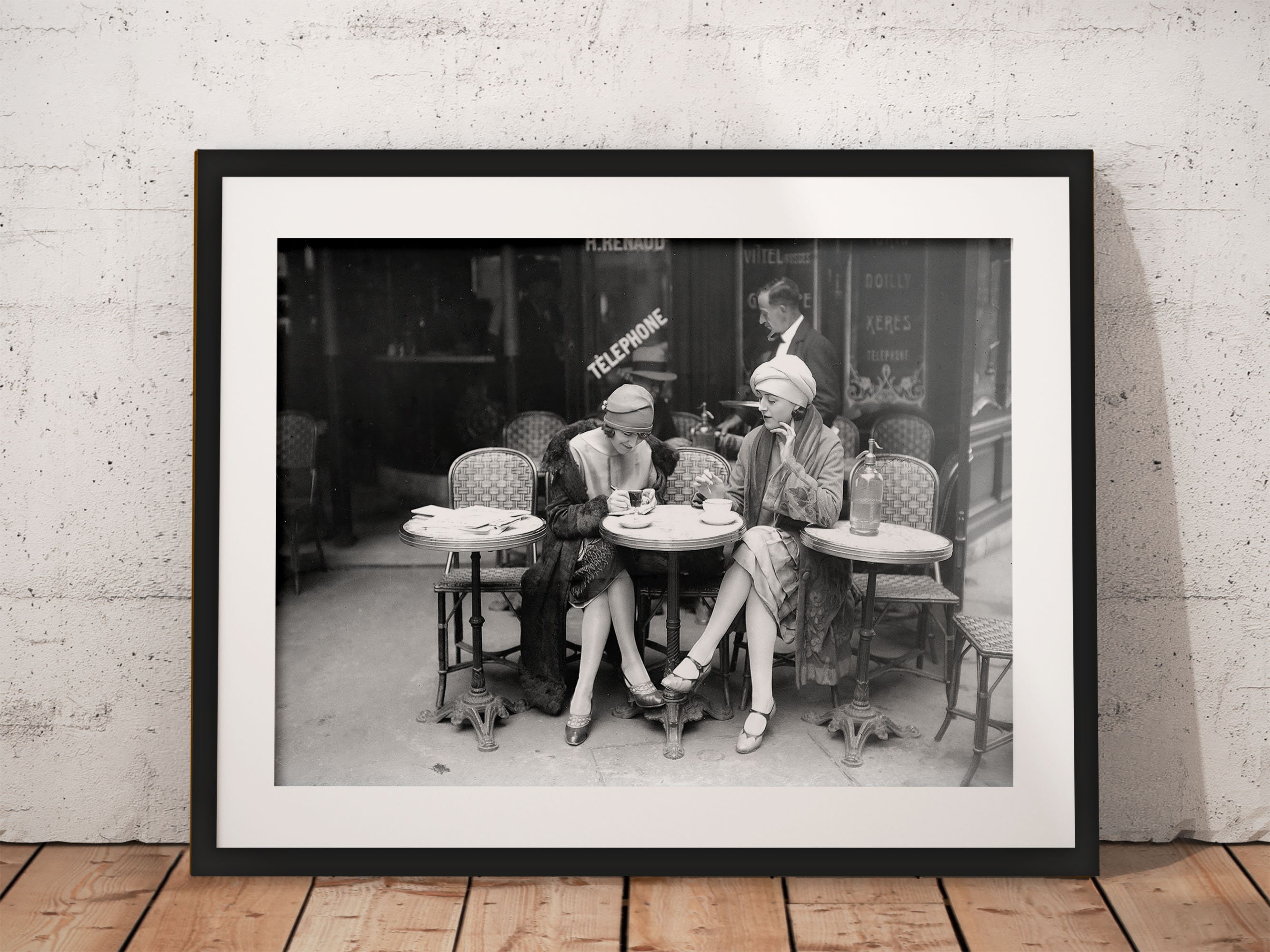 Girls at Paris Cafe 1920s, Vintage Print, Wall Art Print, Wall Decor ...