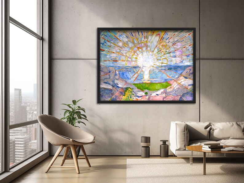 The Sun by Edvard Munch, Vintage Painting, Classic Art, Wall Art Print ...