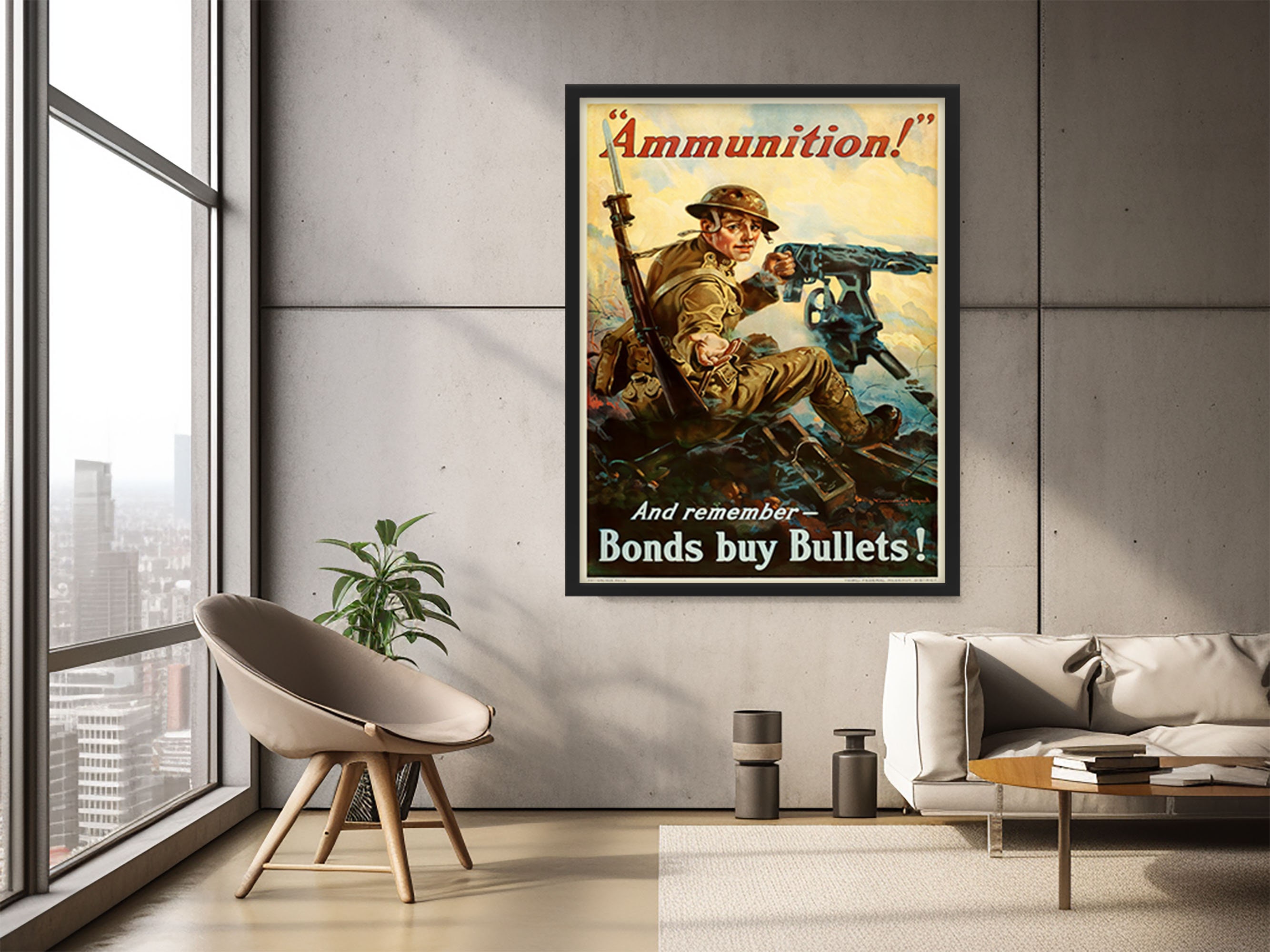 World War I Propaganda, Ammunition 1918, Vintage Propaganda Poster ...