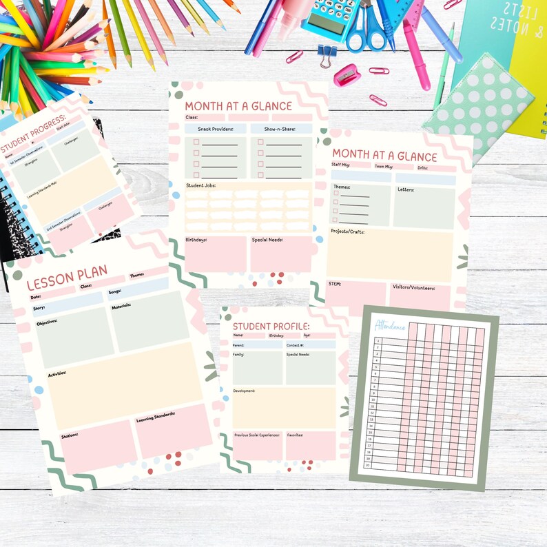 Preschool Classroom Plan & Progress Bundle Template - Etsy