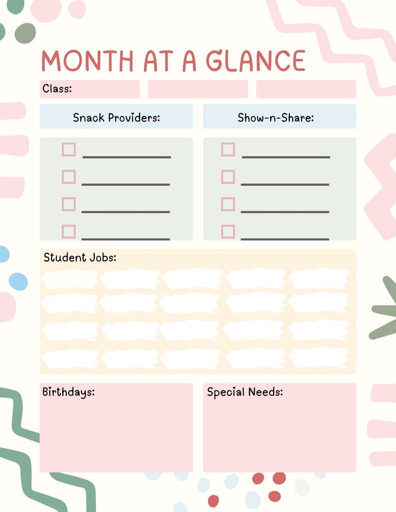 Preschool Classroom Plan & Progress Bundle Template - Etsy