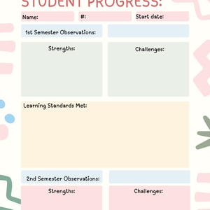 Preschool Classroom Plan & Progress Bundle Template - Etsy