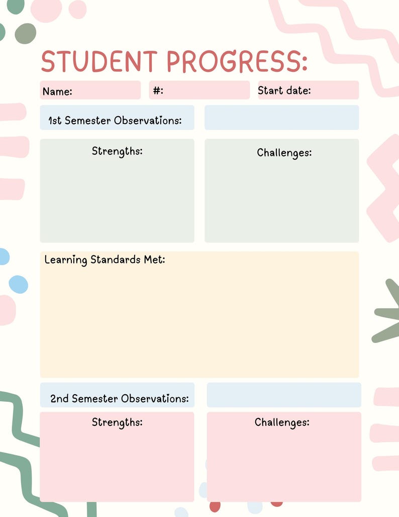 Preschool Classroom Plan & Progress Bundle Template - Etsy