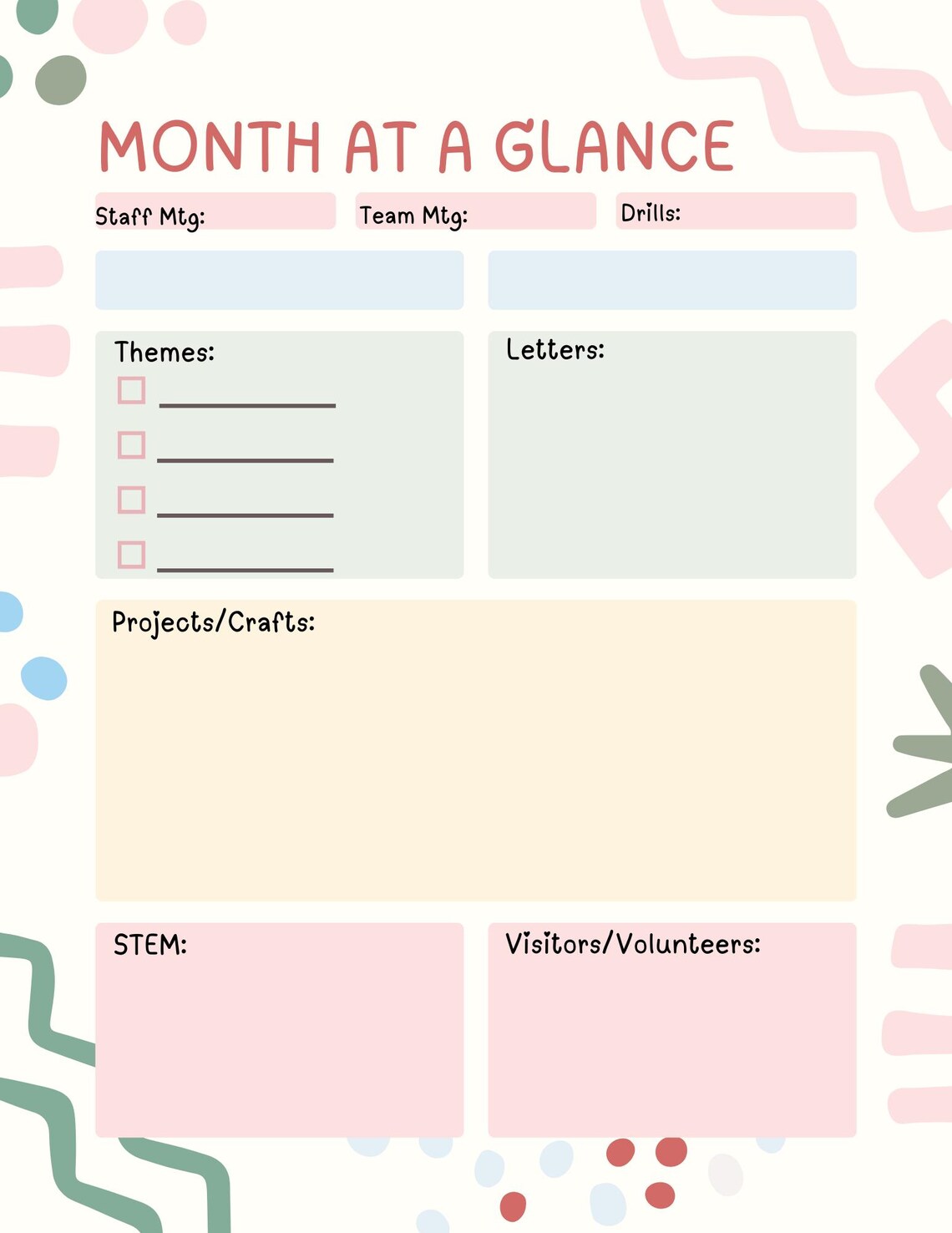 Preschool Classroom Plan & Progress Bundle Template - Etsy