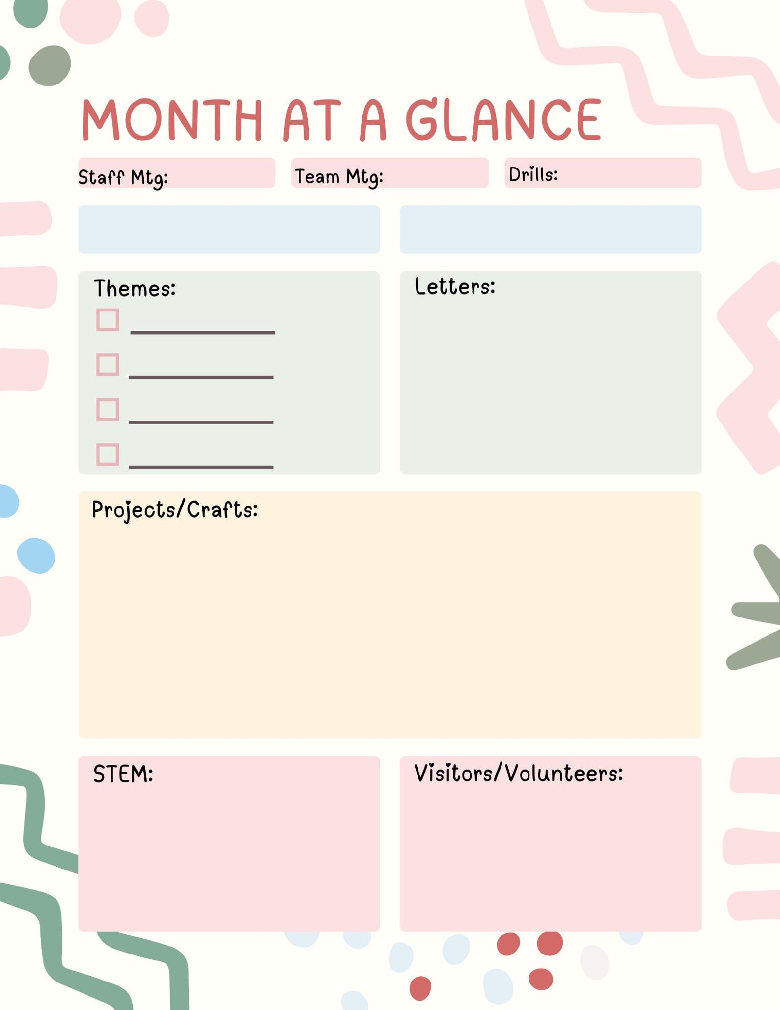 Preschool Classroom Plan & Progress Bundle Template - Etsy