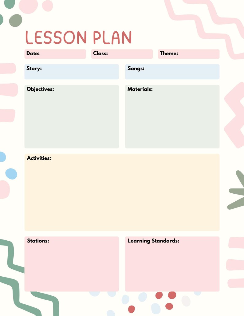 Preschool Classroom Plan & Progress Bundle Template - Etsy