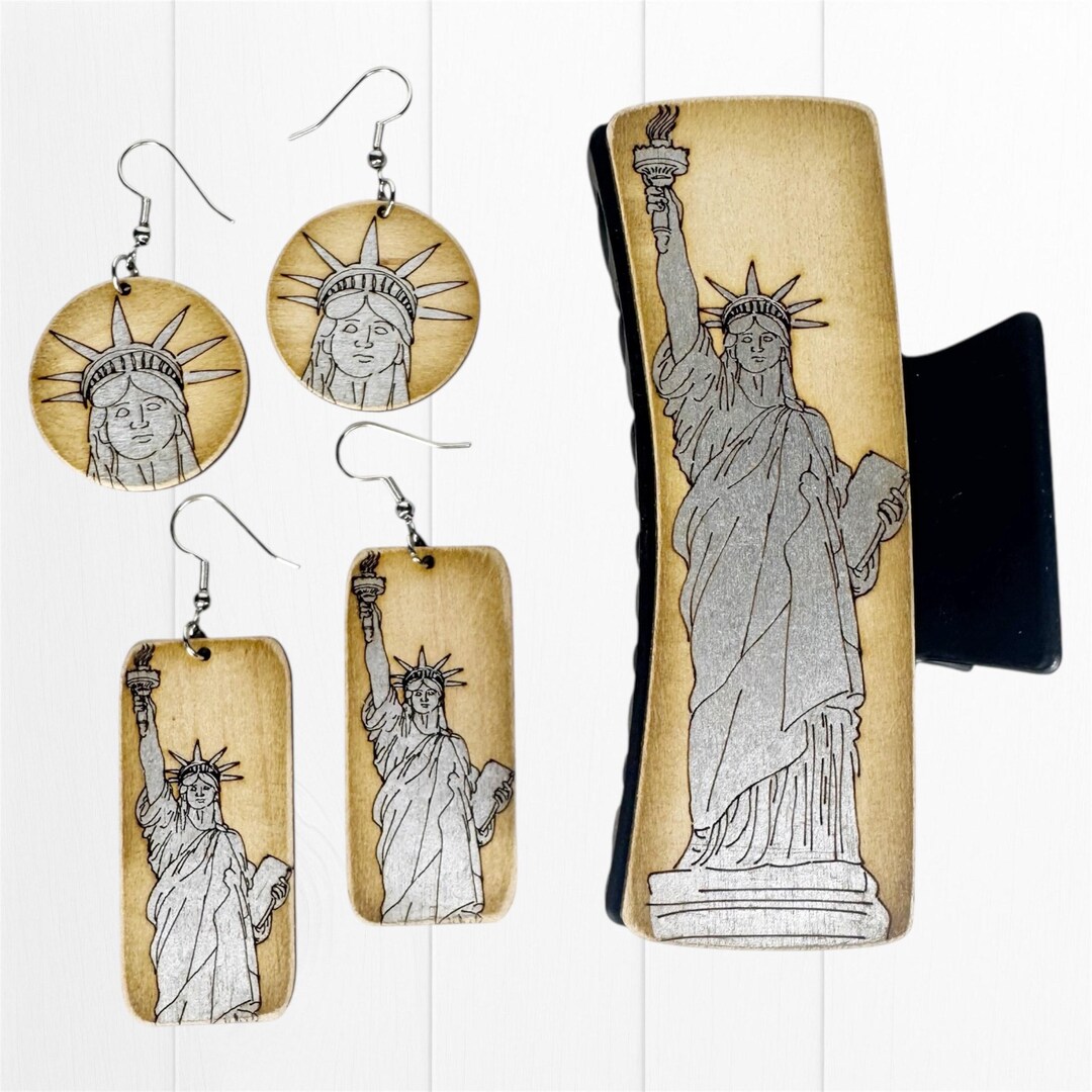 Liberty Hair Clip SVG Set: Laser Cut File, Earring Designs (digital ...