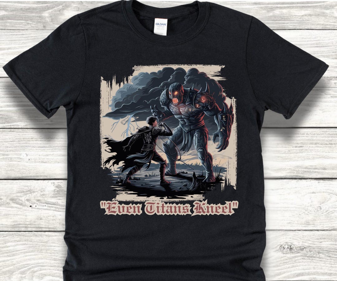David Vs. Goliath Gothic T-shirt, Biblical Warrior Graphic Tee ...