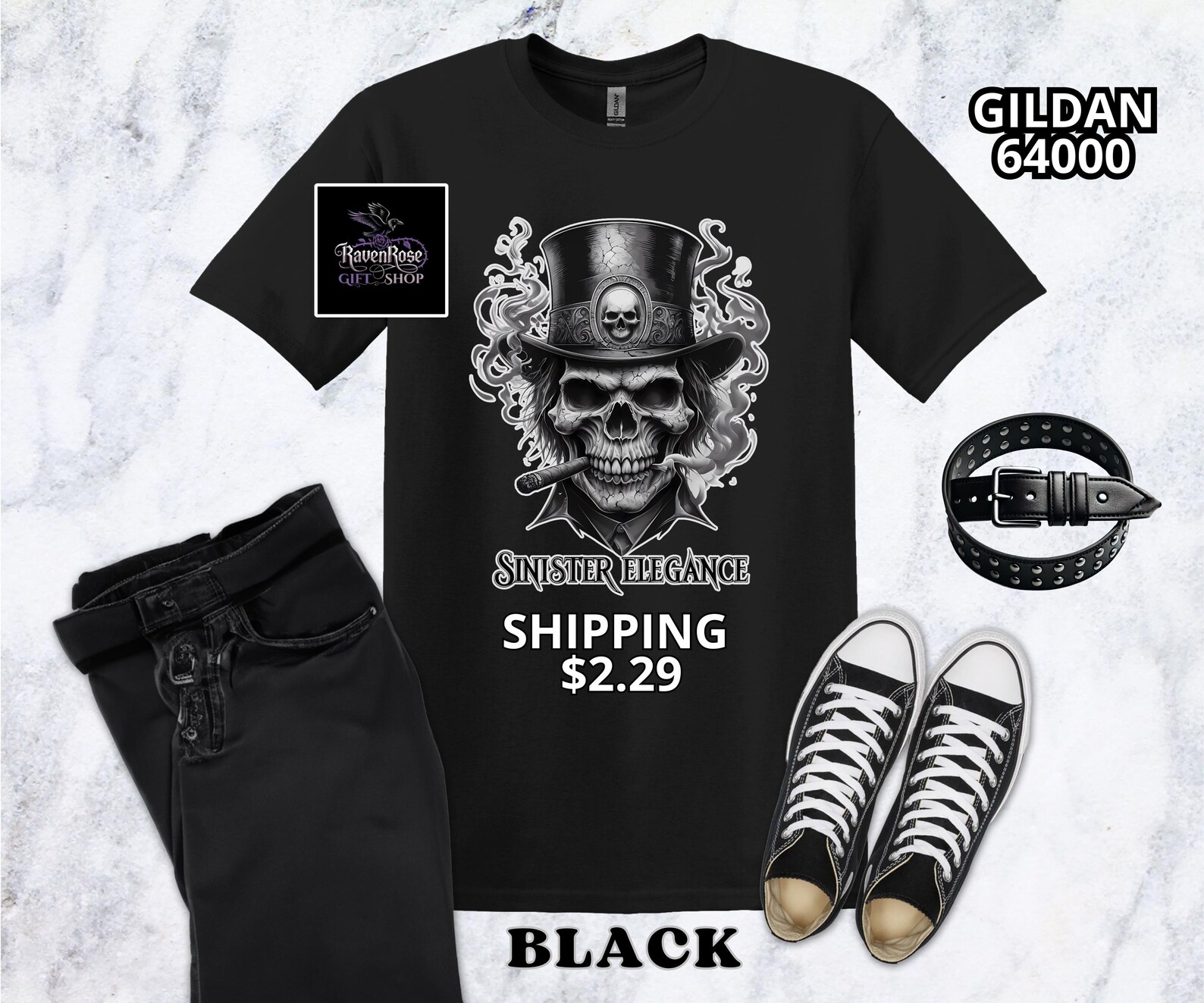 Sinister Skull Top Hat Shirt, Gothic Smoking Skull Tee, Dark Art ...