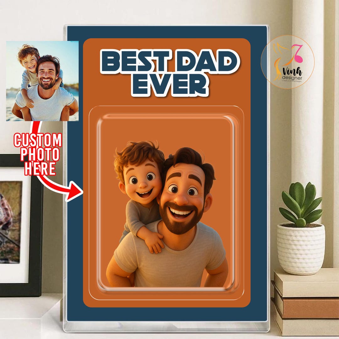 Custom Photo Dad and Kids Action Figure Acrylic Block, Personalized ...
