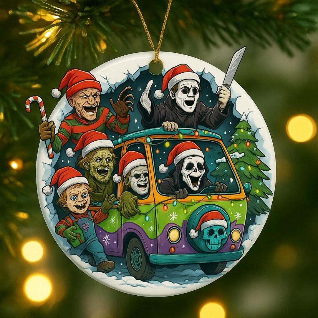 Horror Trio Faux 3D “breakthrough” Christmas Ornament Christmas Decor ...
