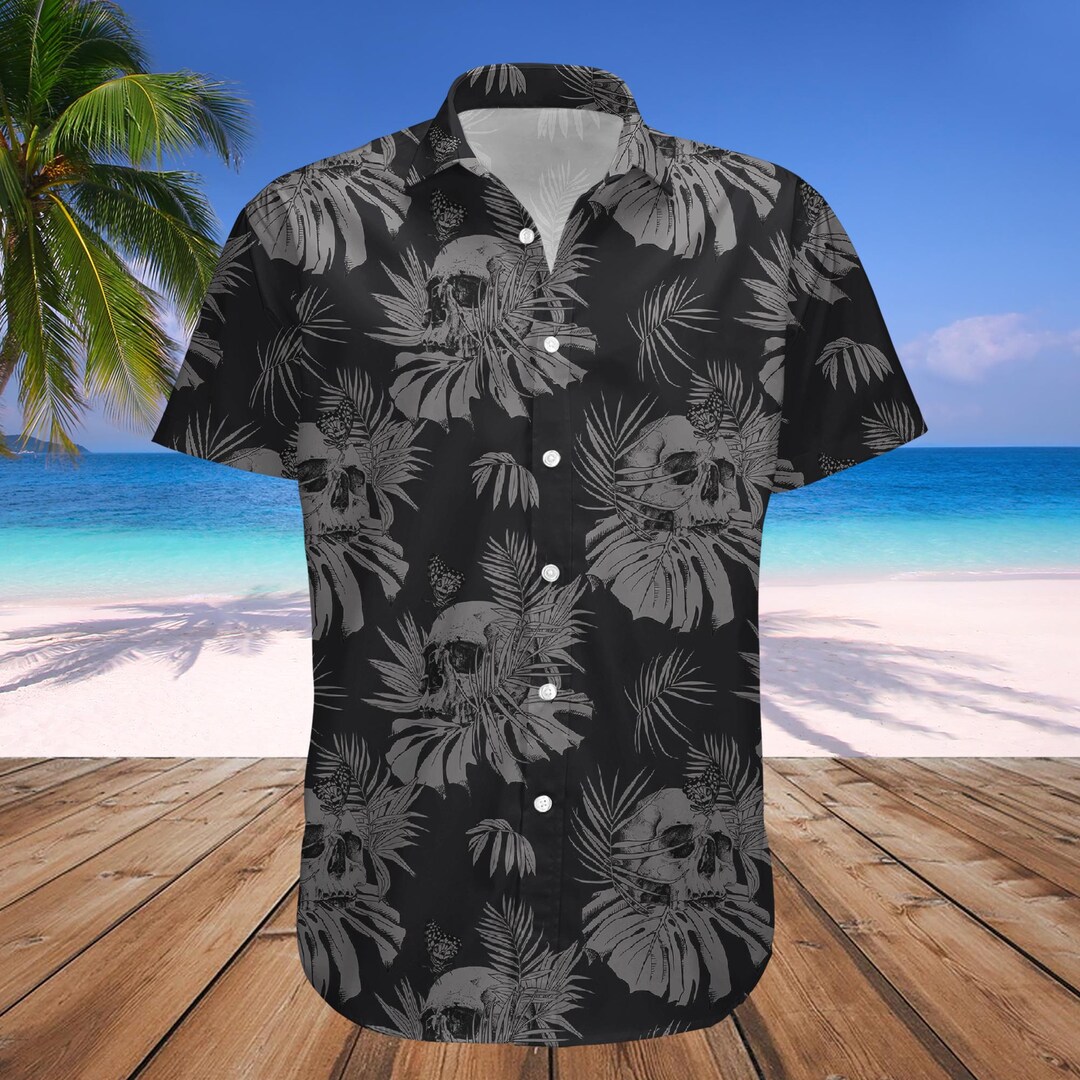 Skeleton Hawaii Beach Shirt, Skeleton Button up Shirt Holiday,summer ...